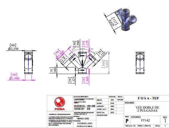 TUBERÍA Y CONEXIÓN SANITARIA Fo.Fo :: fosa